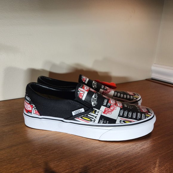 Vans | Shoes | Nwt Vans Classic Slipon Label Mix Black True White Men 6 ...
